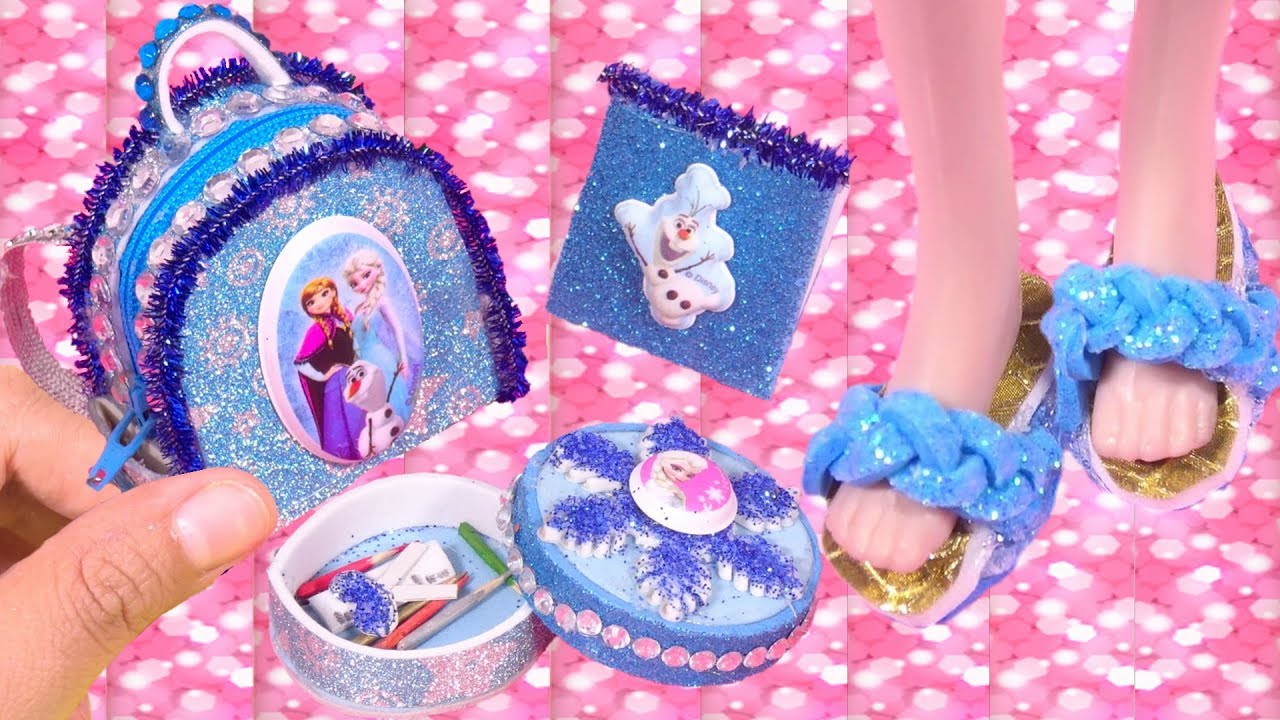 DIY Frozen 2 Doll Crafts Set : Miniature Handbag, School Supplies ...