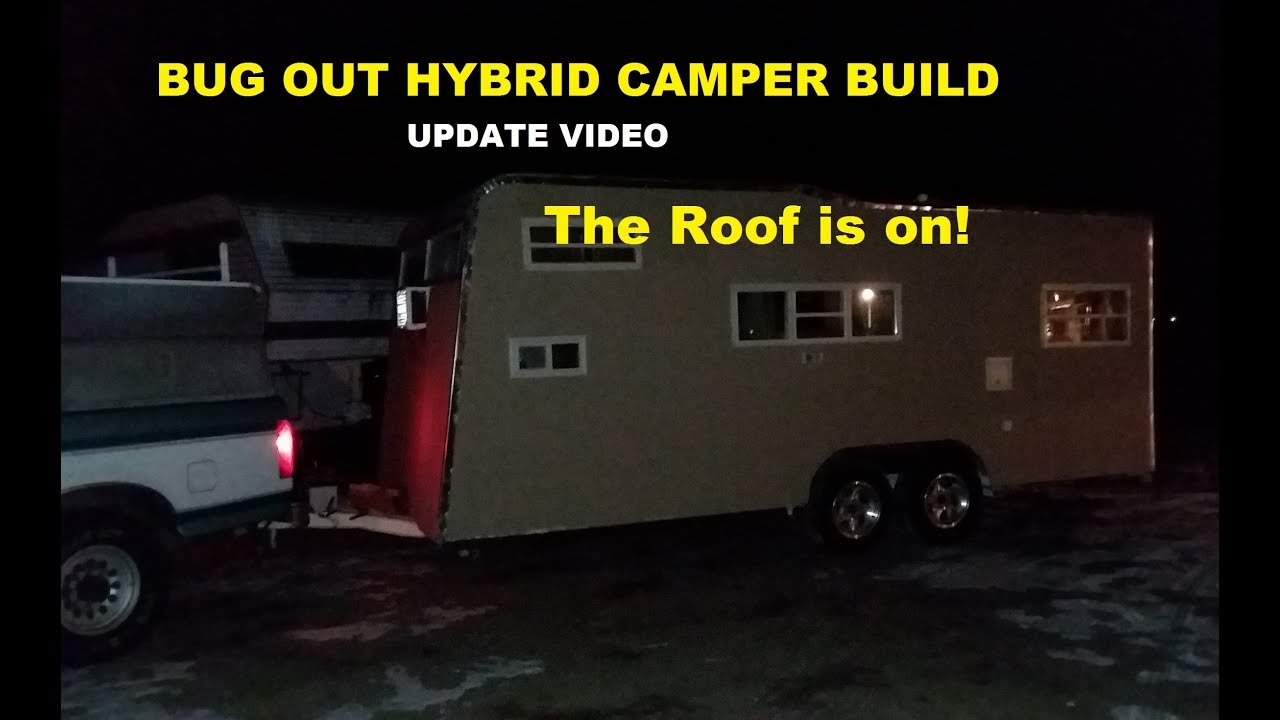 Hybrid BUG OUT Tiny House Camper gets roof, windows & doors - YouTube