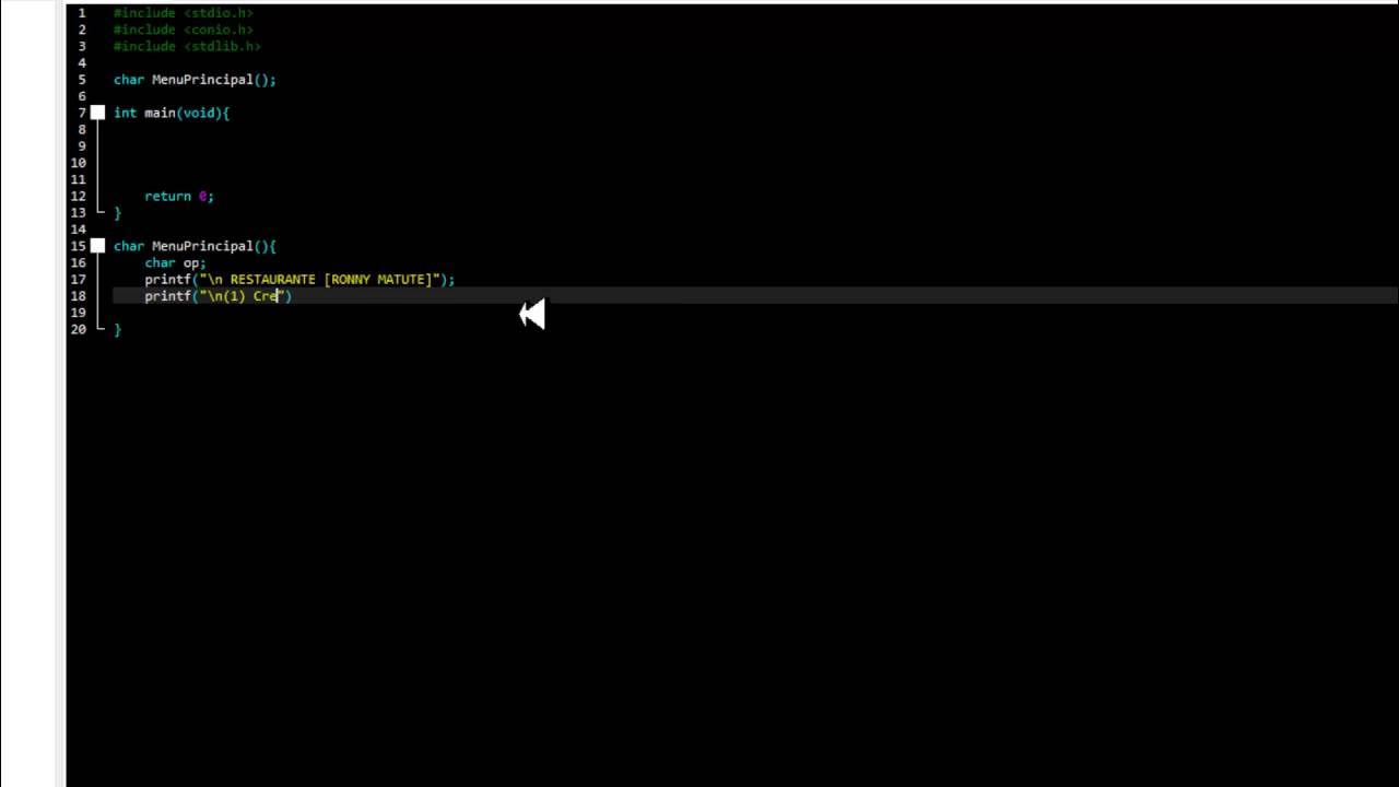 Programar Menú Para Restaurante Full HD con Dev c++ Parte #1 - YouTube