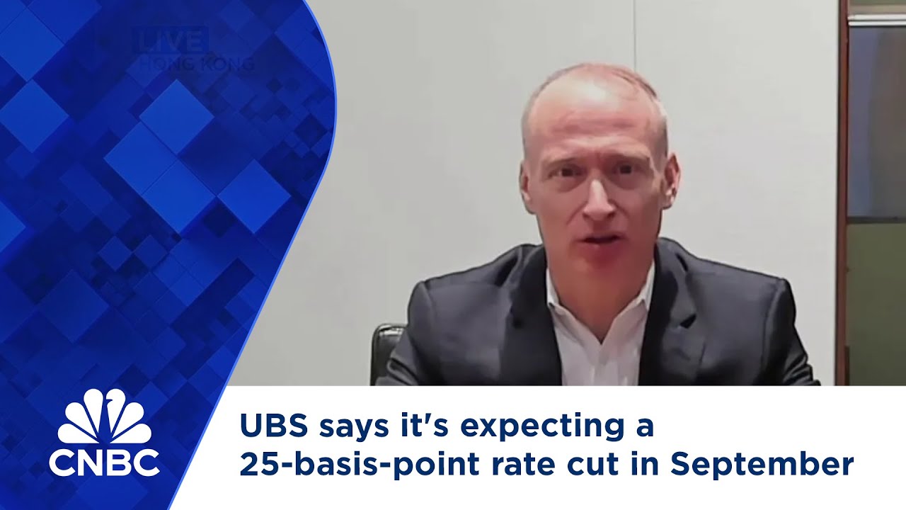 UBS says it's expecting a 25-basis-point rate cut in September - YouTube