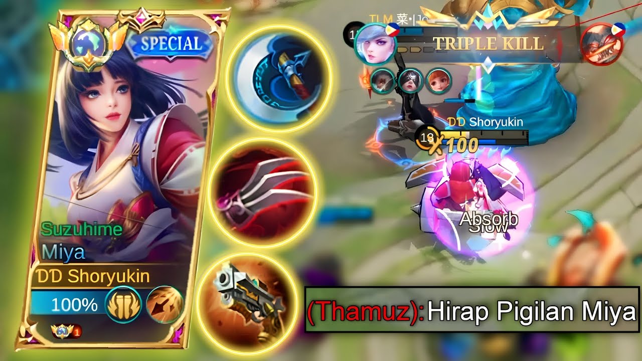 MIYA GAMEPLAY | MIYA BUILD AND EMBLEM 2023 | MIYA BEST BUILD 2023 ...