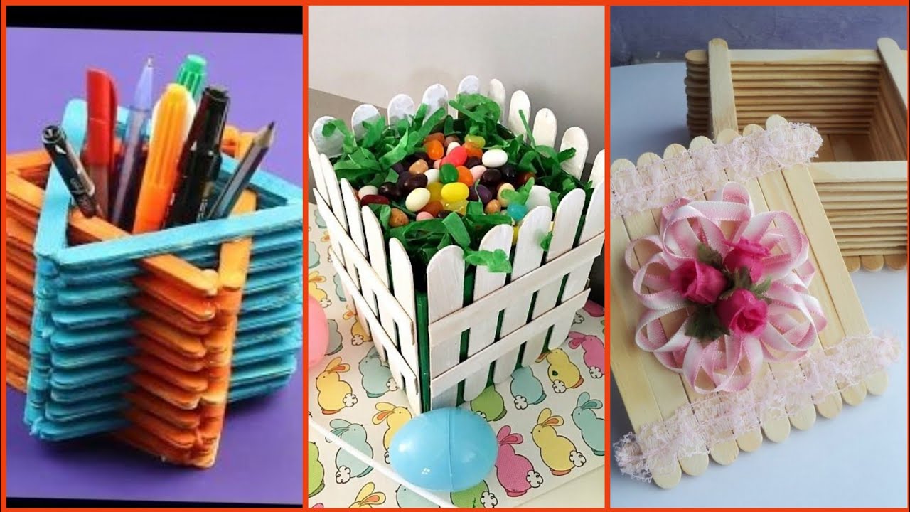 Very beautiful and easy pop stick craft - YouTube