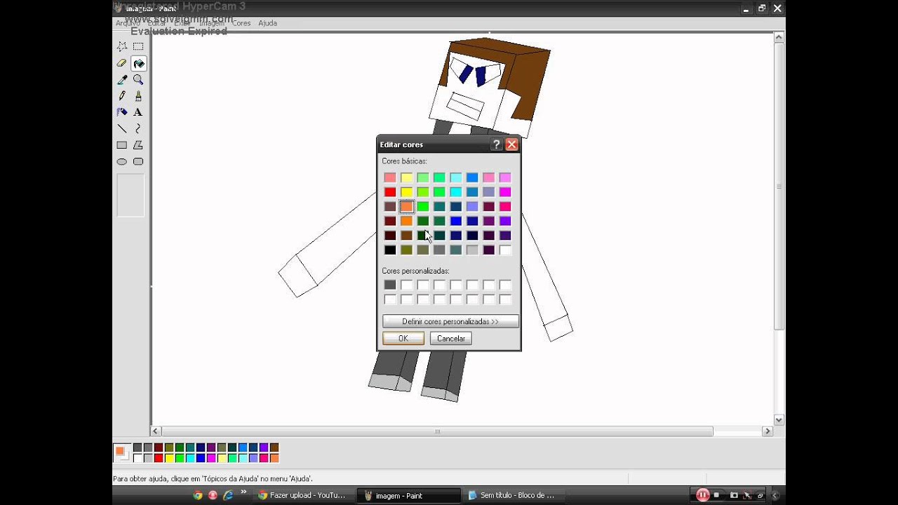 Como desenhar sua skin minecraft no PAINT - YouTube