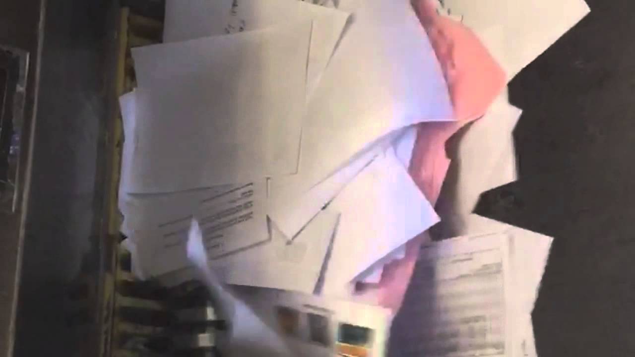 Paper Cuts 24-7 -- Paper Documents Shredded in Secure Grinder - YouTube