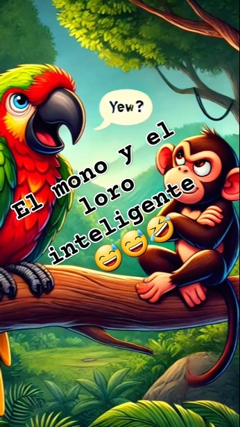 El mono y el loro inteligente.😅🤣 #cuentoschistosos - YouTube
