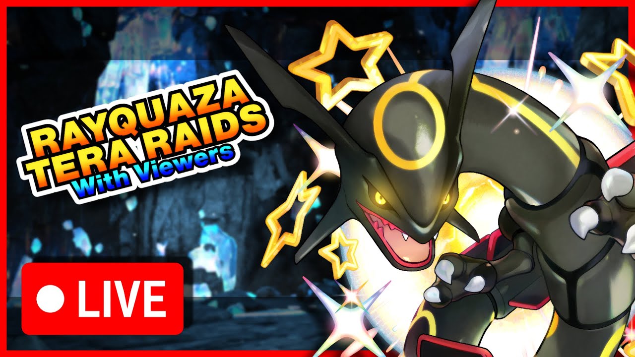 🔴LIVE🔴 SHINY RAYQUAZA RAIDS WITH VIEWERS!!! | Pokemon Tera Raids LIVE - YouTube