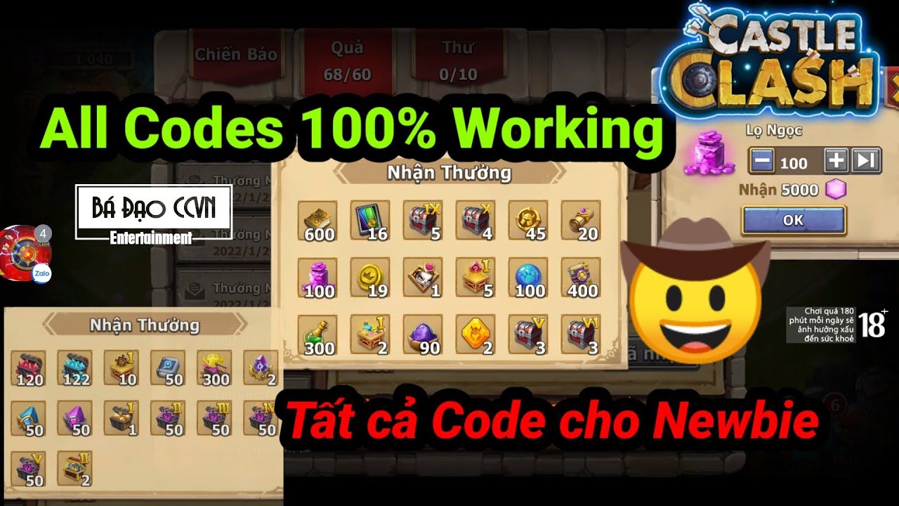 All 17 Codes Castle Clash | Full 17 Code Loạn Thành Chiến cho Newbie ...