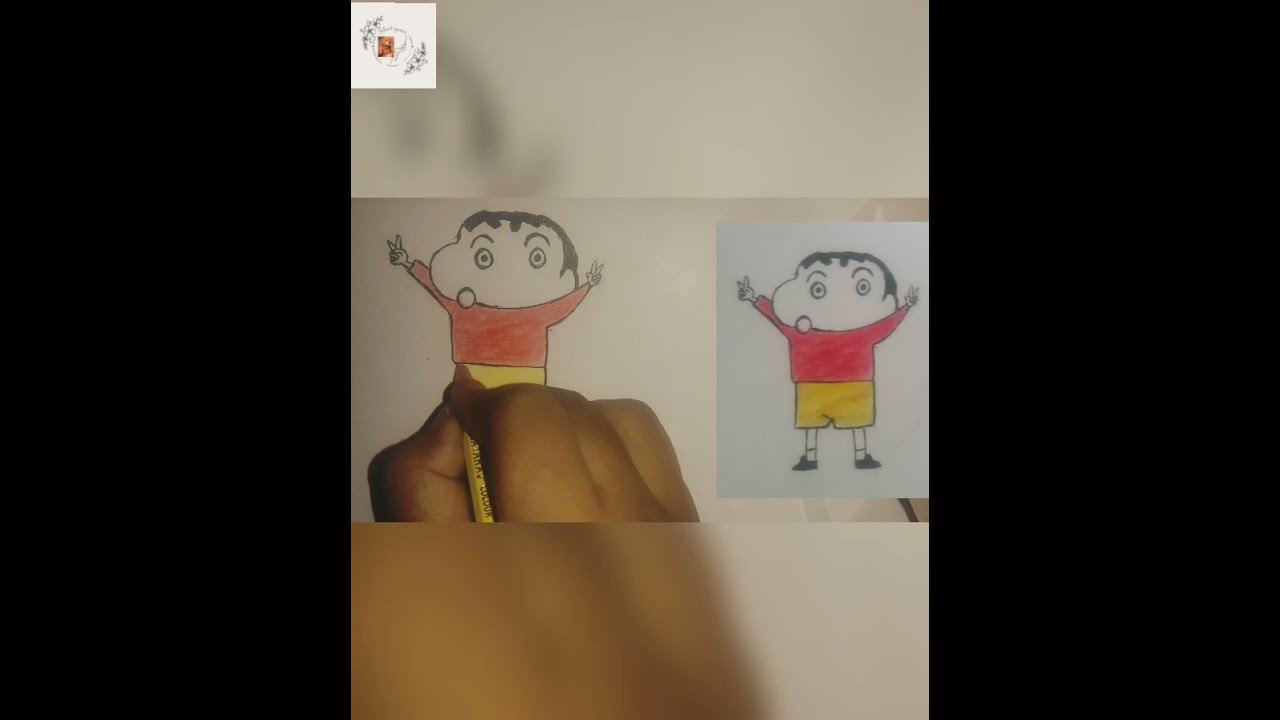 how to draw chin chan || easy method || colour Drawing || for kids ...