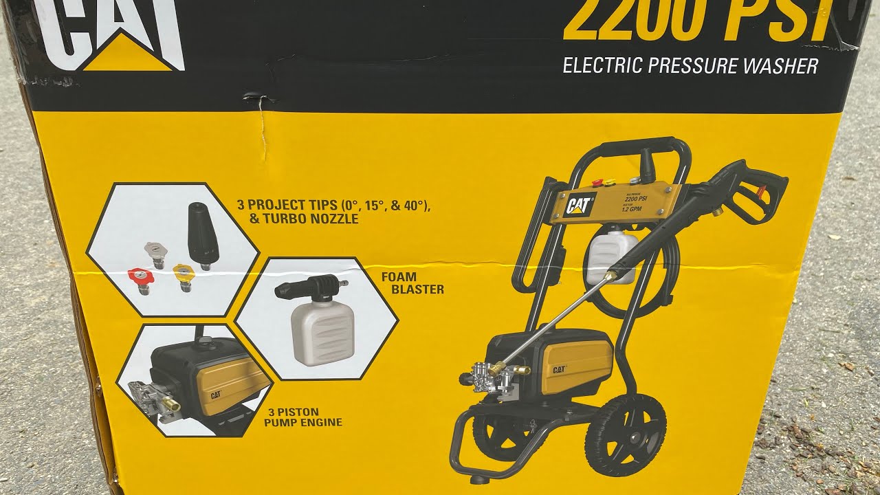 CAT 2200 PSI ELECTRIC PRESSURE WASHER OPENING AND TEST - YouTube