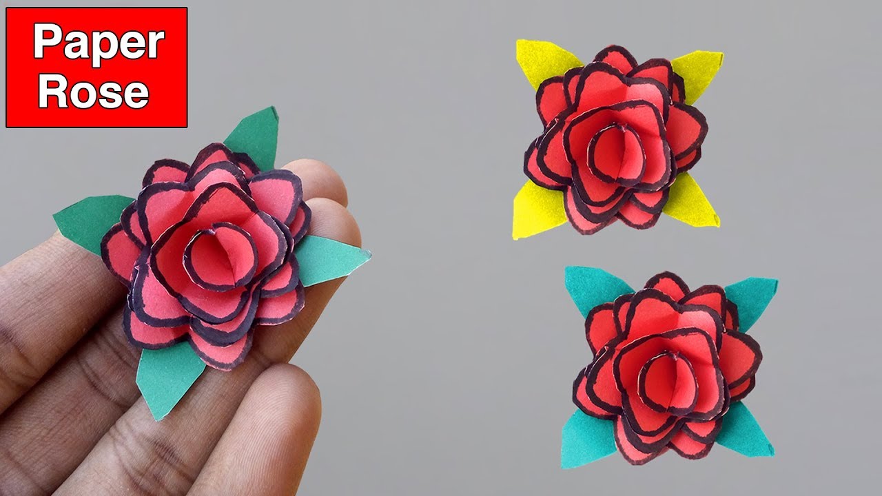 How To Make Small Paper Rose Easy Step By Step At Home | Flower Making ...
