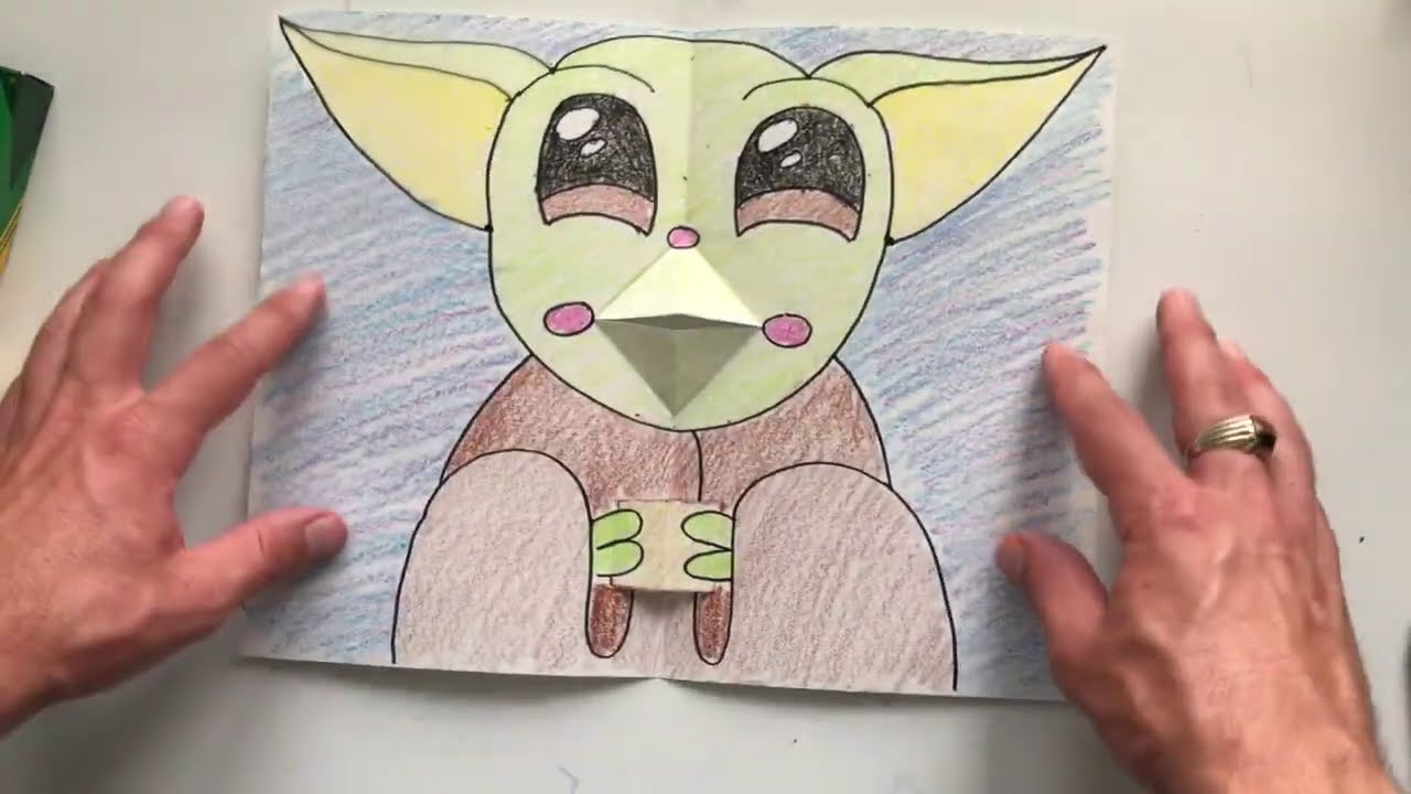 Baby Yoda Pop Up Drawing - YouTube