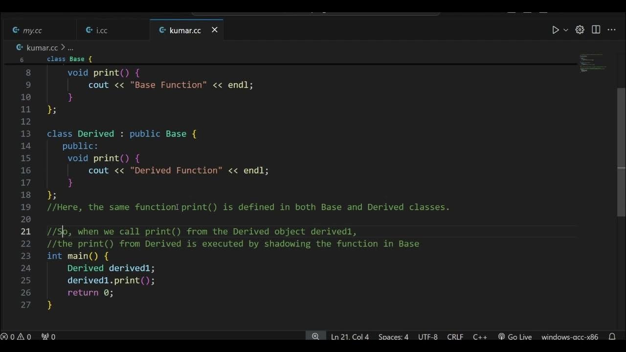 C++ Shadowing Base Class Member Function - YouTube