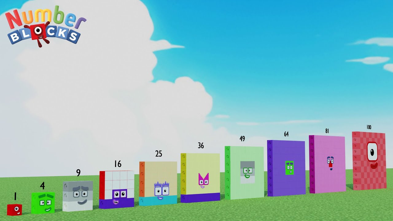 Counting Numberblocks- Squares on the Sky | Learn Numberblocks Squares ...
