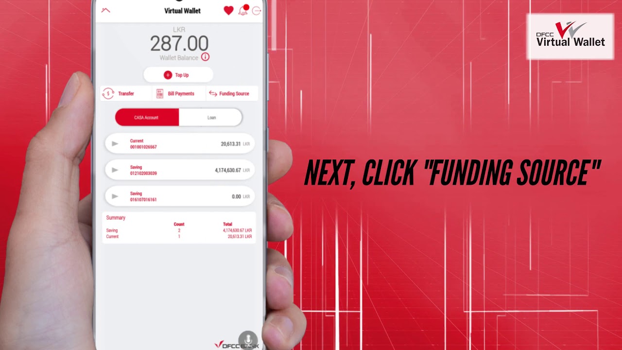 DFCC Virtual Wallet Episode 04 - How to add funding sources - YouTube