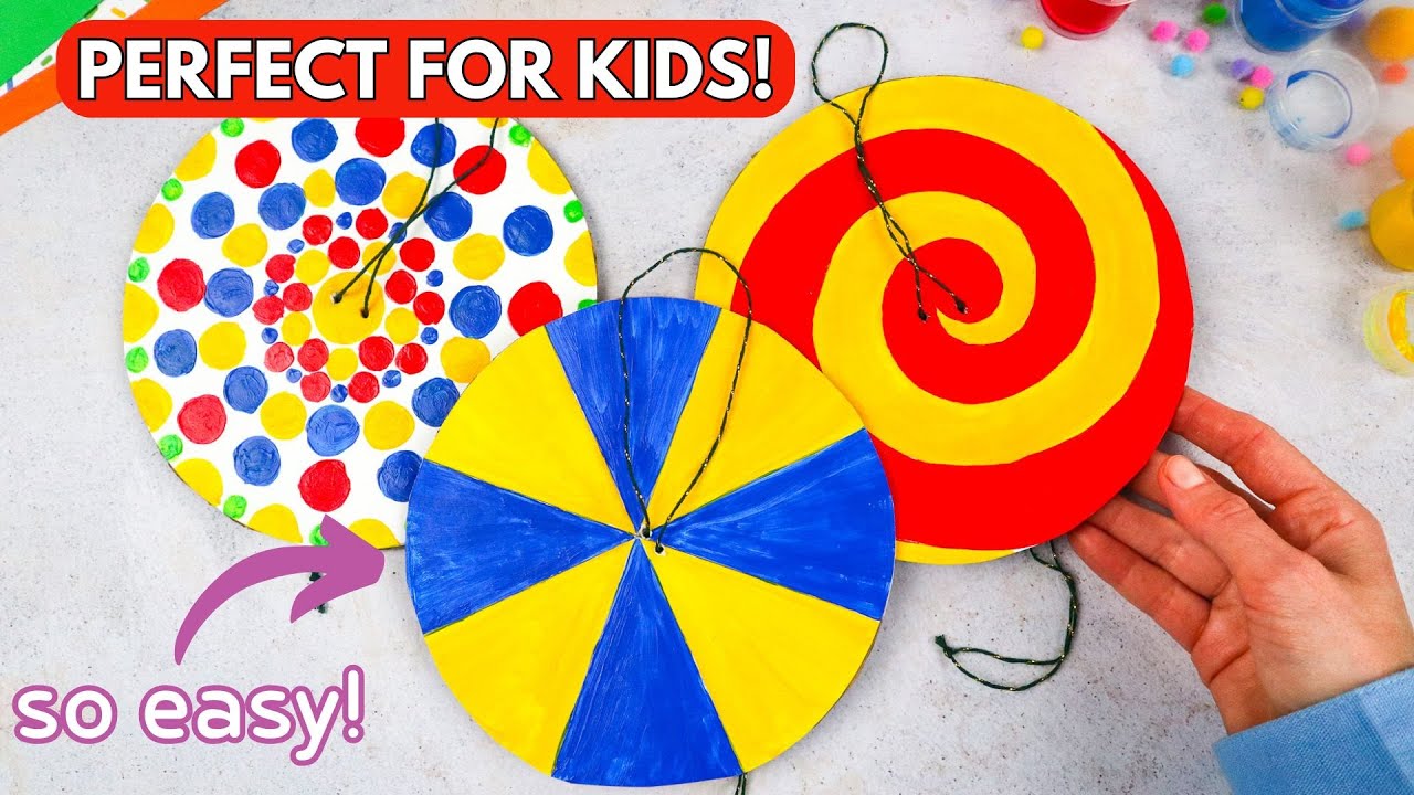 Easiest DIY PAPER SPINNERS Kids Will Love - YouTube