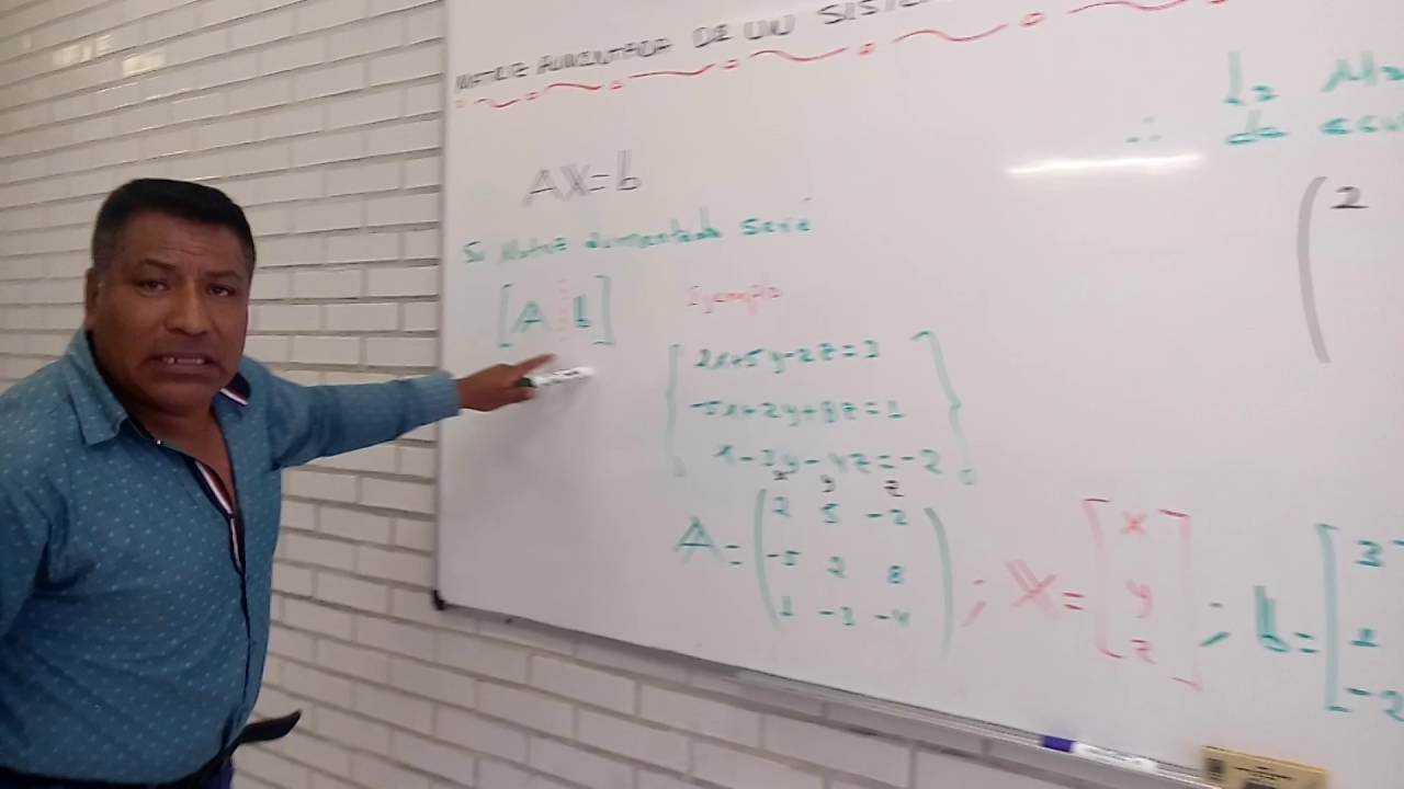 MATRIZ AUMENTADA DE UN SISTEMA DE ECUACIONES LINEALES - YouTube