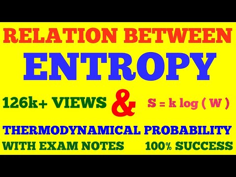 RELATION BETWEEN ENTROPY & THERMODYNAMICAL PROBABILITY || STATISTICAL ...