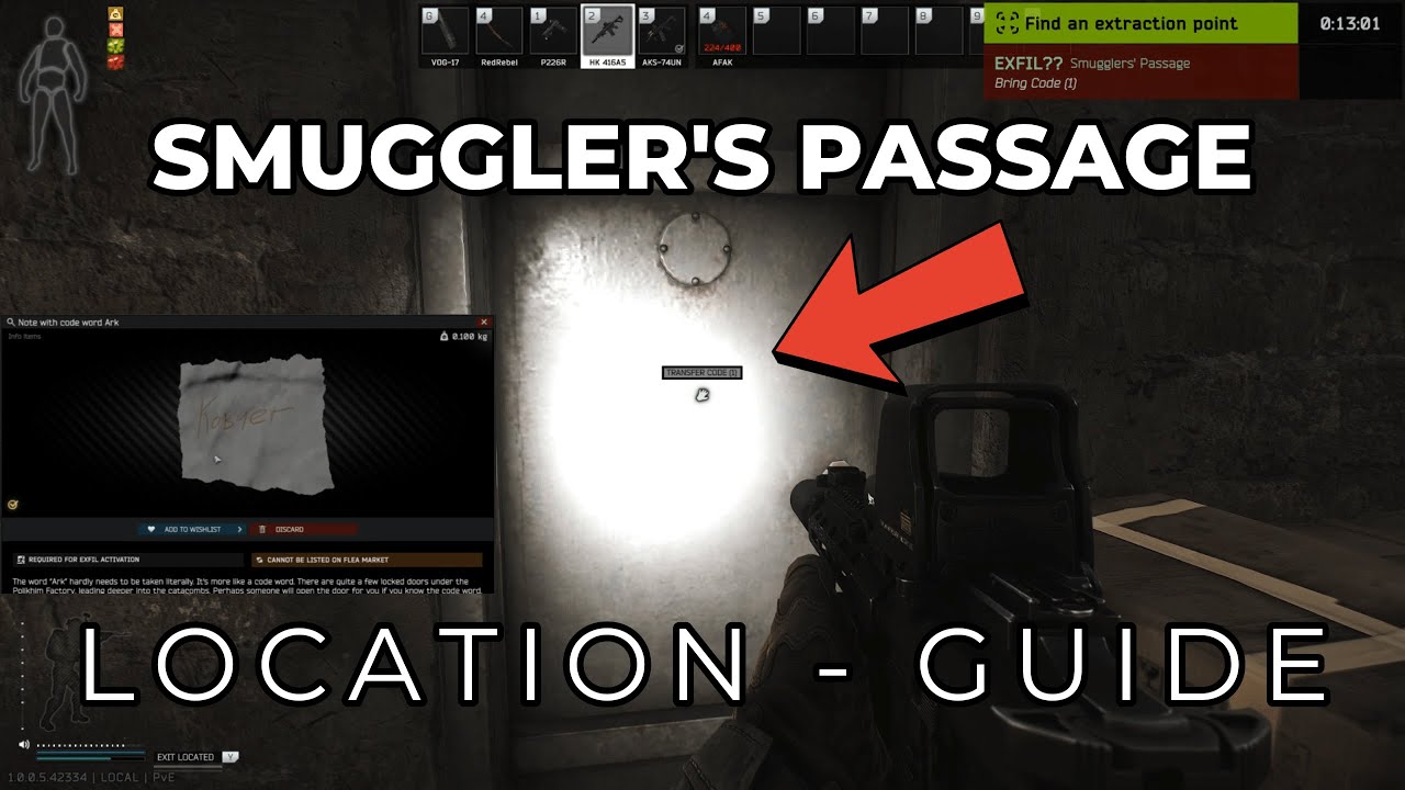 Smuggler's Passage/ Note with the Code Word Ark - Escape from Tarkov # ...