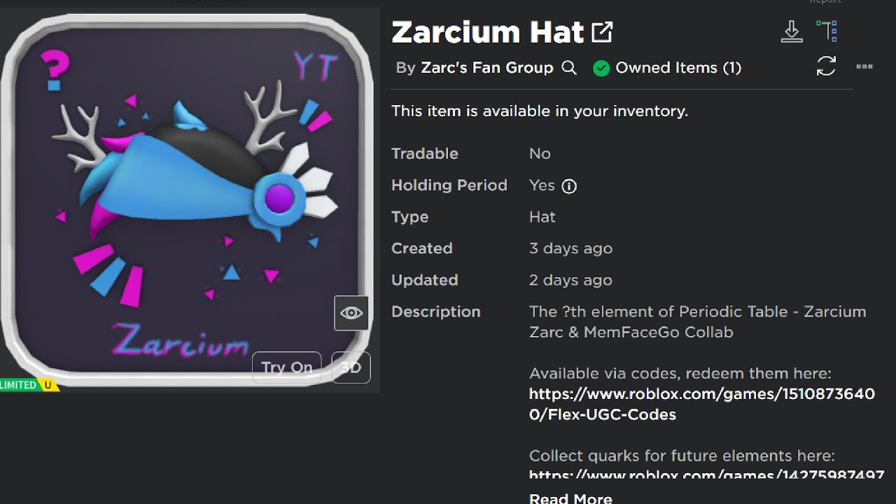 Sniping Zarcium #89 (FREE UGC LIMITED) - YouTube
