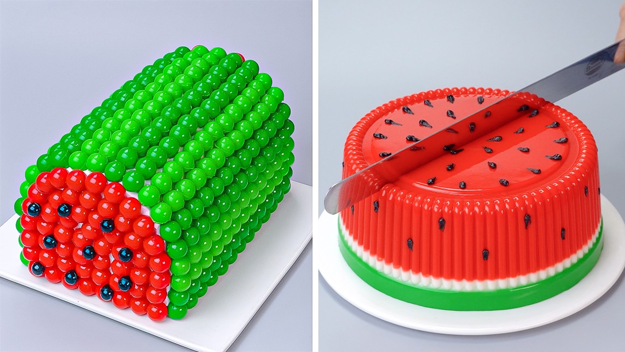 Recipe For Making A 3-Layer Jelly Cake With A Beautiful Watermelon ...