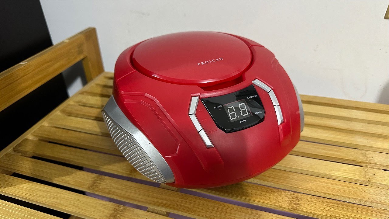 Proscan Elite Portable CD Boombox with AM/FM Radio - Red - YouTube