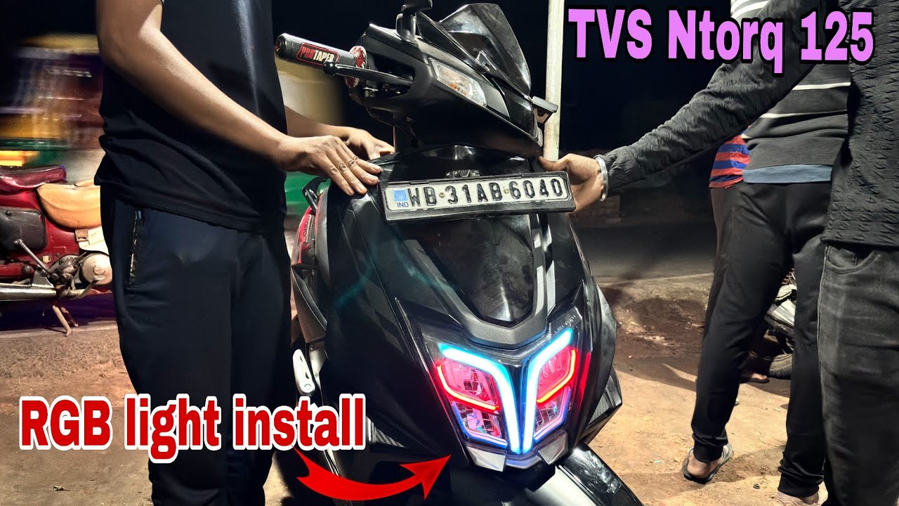 TVS Ntorq 125 RGB lights installed| drl light modification| cheapest ...