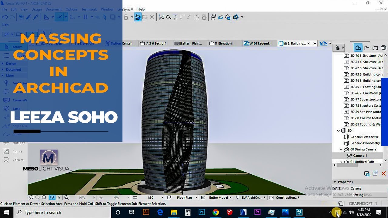 ARCHICAD CONCEPT MASSING (LEEZA SOHO tower modeled with ARCHICAD) - YouTube
