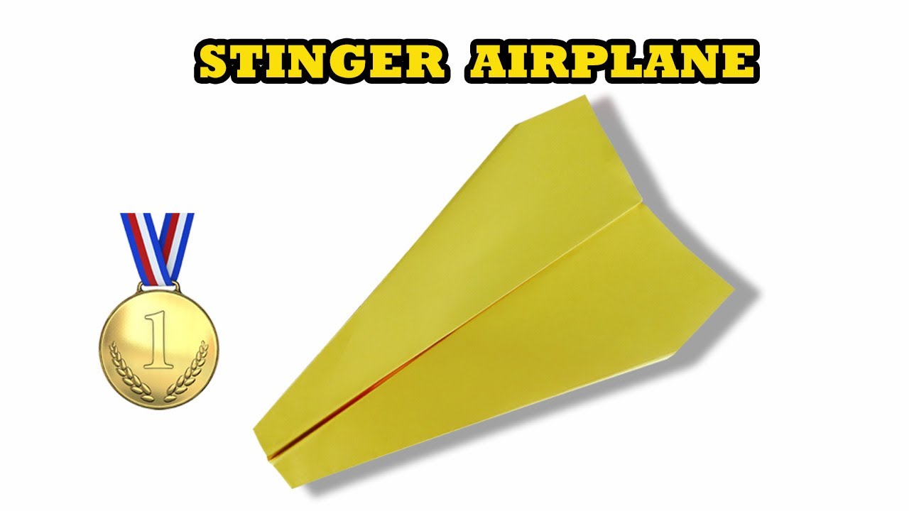 HOW TO MAKE AN EASY STINGER PAPER AIRPLANE ! - YouTube