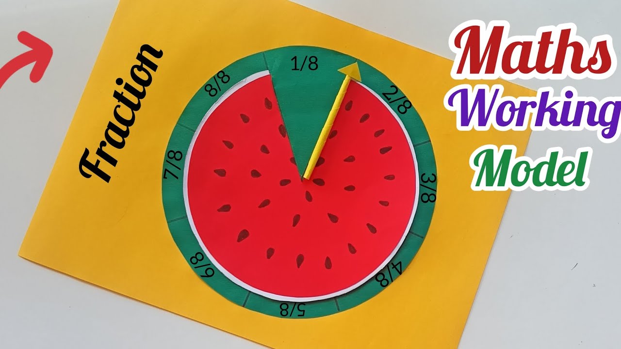 Fraction Maths Working Model/ Fraction Maths Project / Maths TLM/ Maths ...