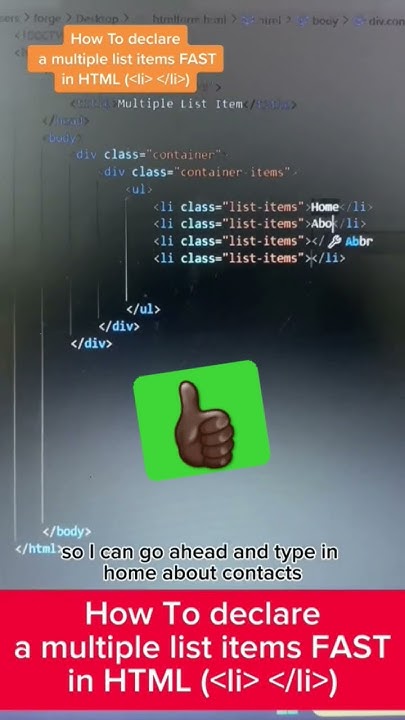 How To Declare a multiple li list items in HTML - YouTube