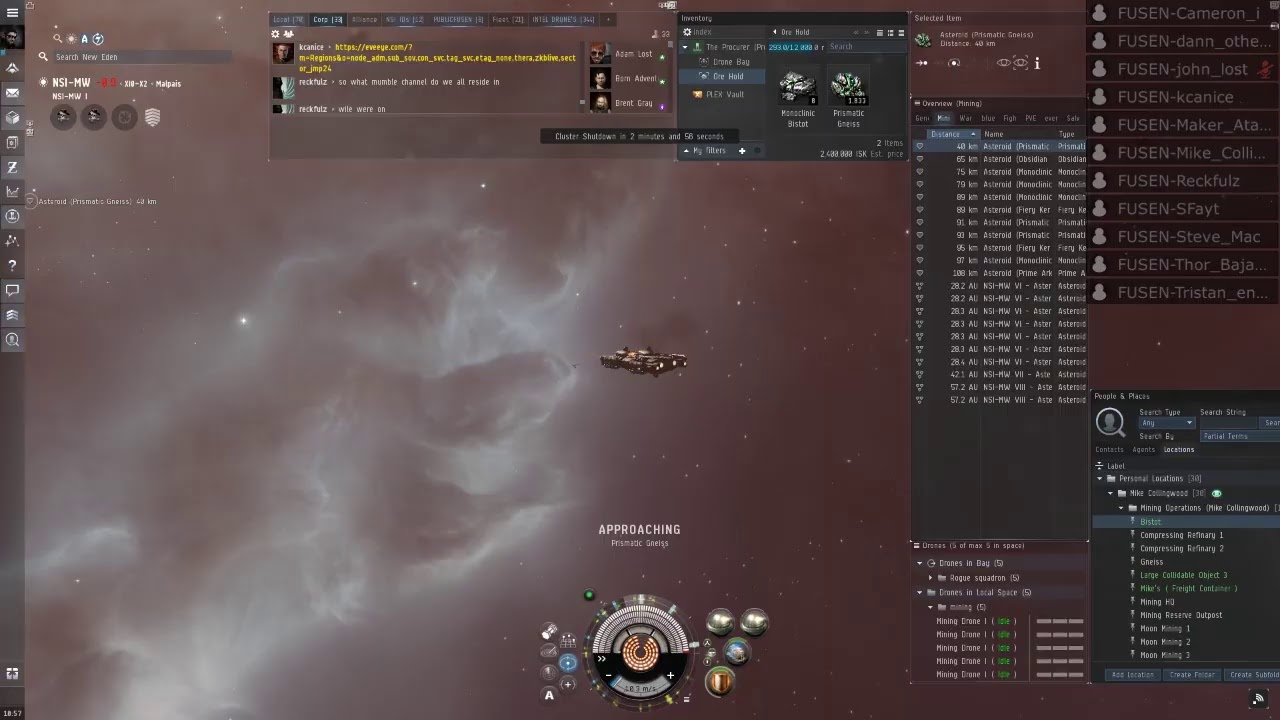 EVE Online Gameplay "NULL-SEC Mining" PART 1 - YouTube