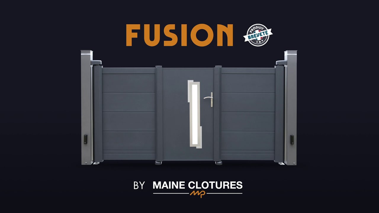 FUSION : le portail motorisé avec portillon intégré - YouTube