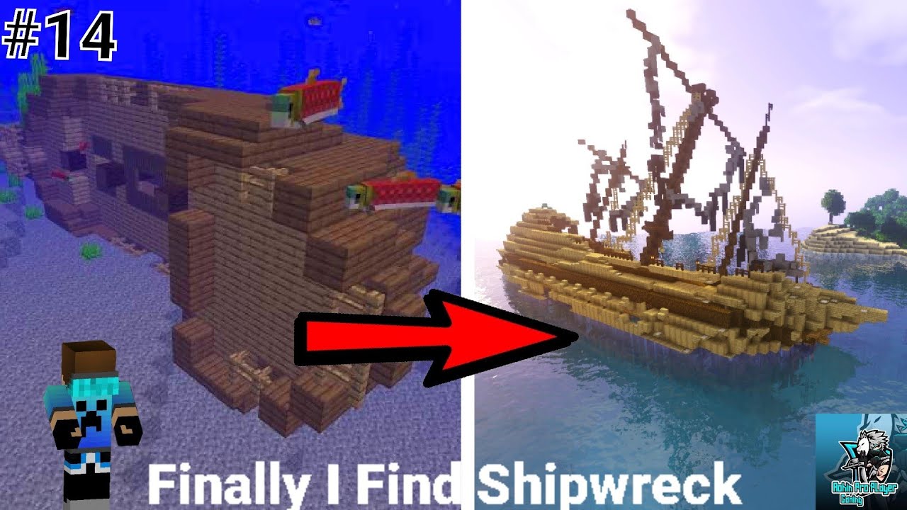 Minecraft First Journey Part 14 Finally I found a Rare Shipwreck 😱😱/On ...