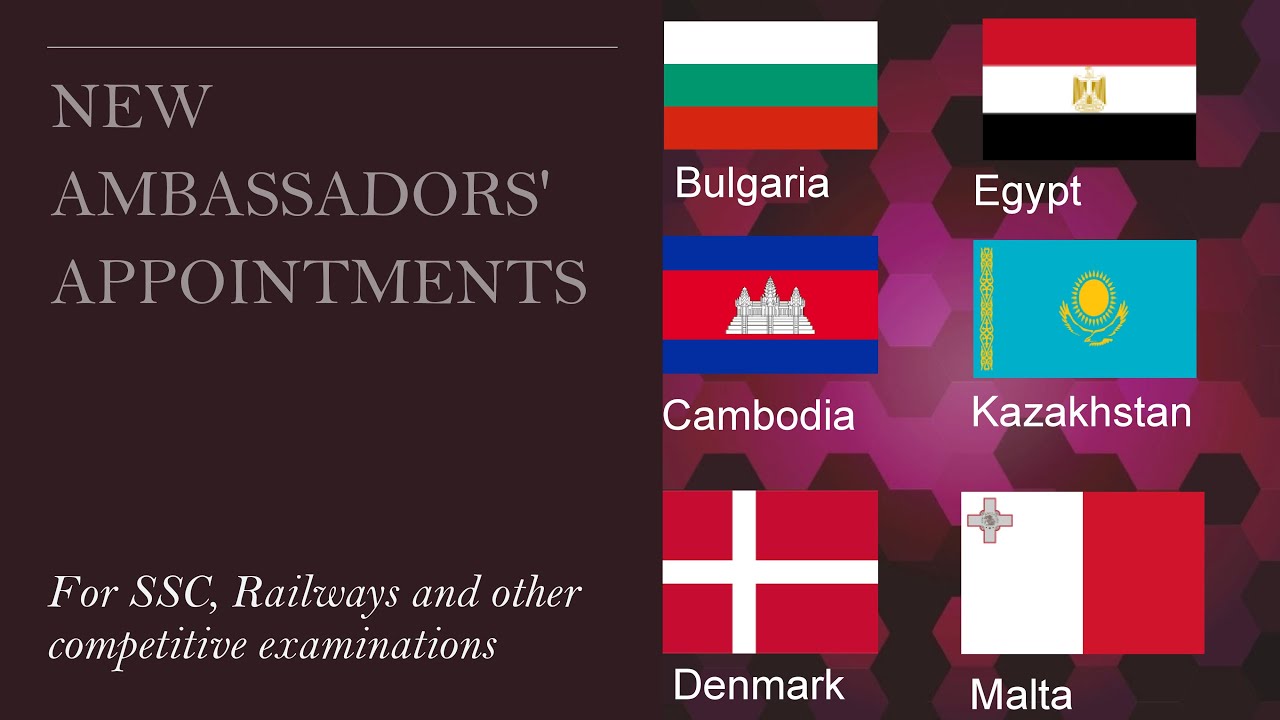 Ambassador appointments 2021 || राजदूतों की नियुक्ति 2021 || Gk tricks ...