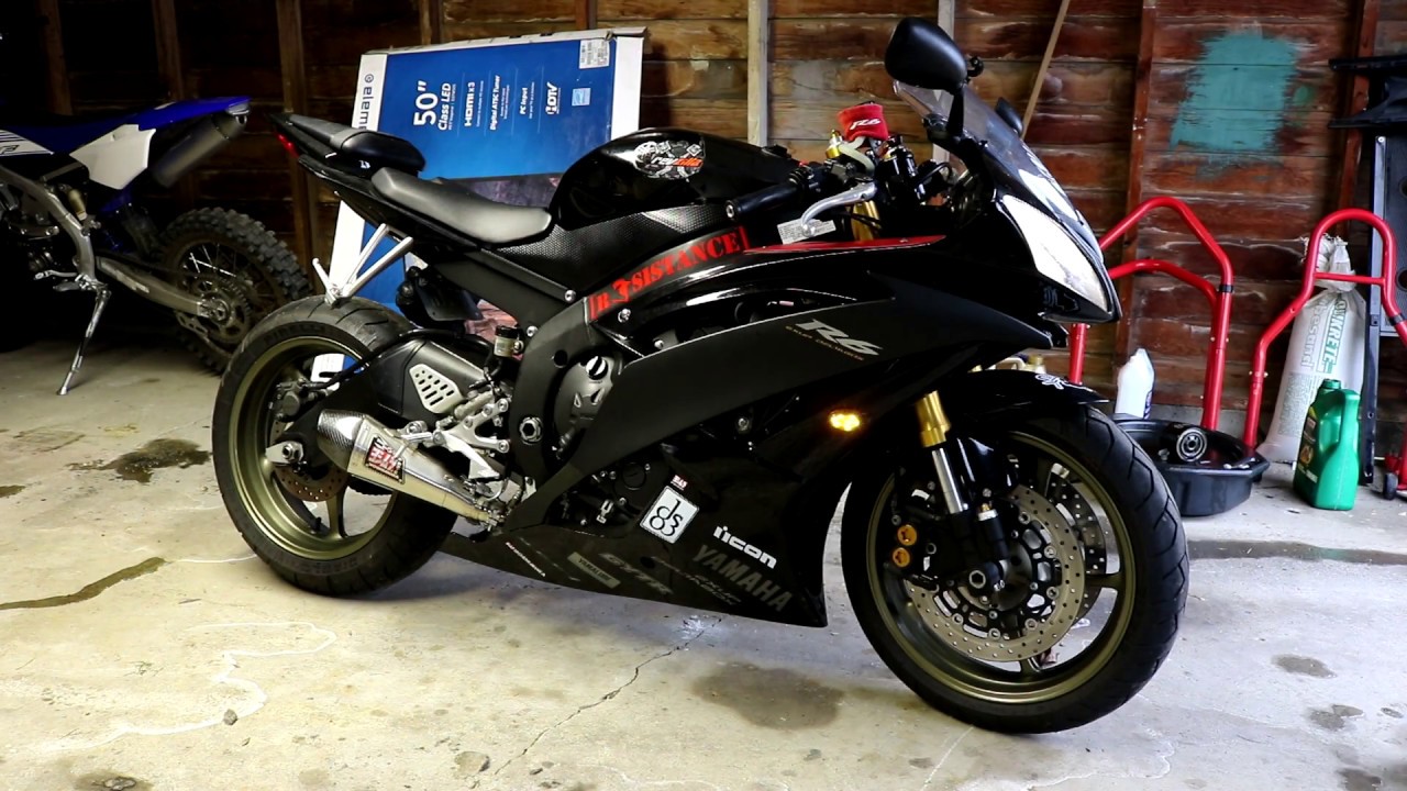 COLD START - 2008 Yamaha R6 +Revs - YouTube