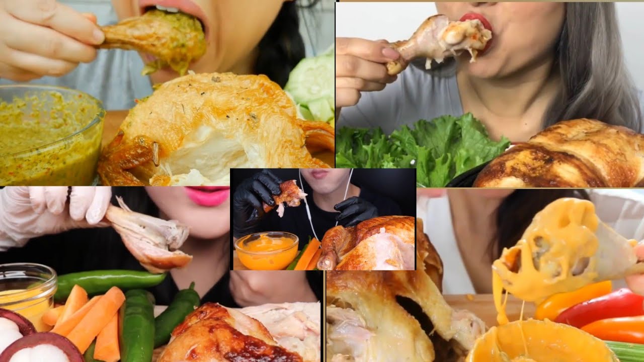 ASMR Eating Whole Rotisserie Chicken | Chicken Mukbang | Eating Show ...