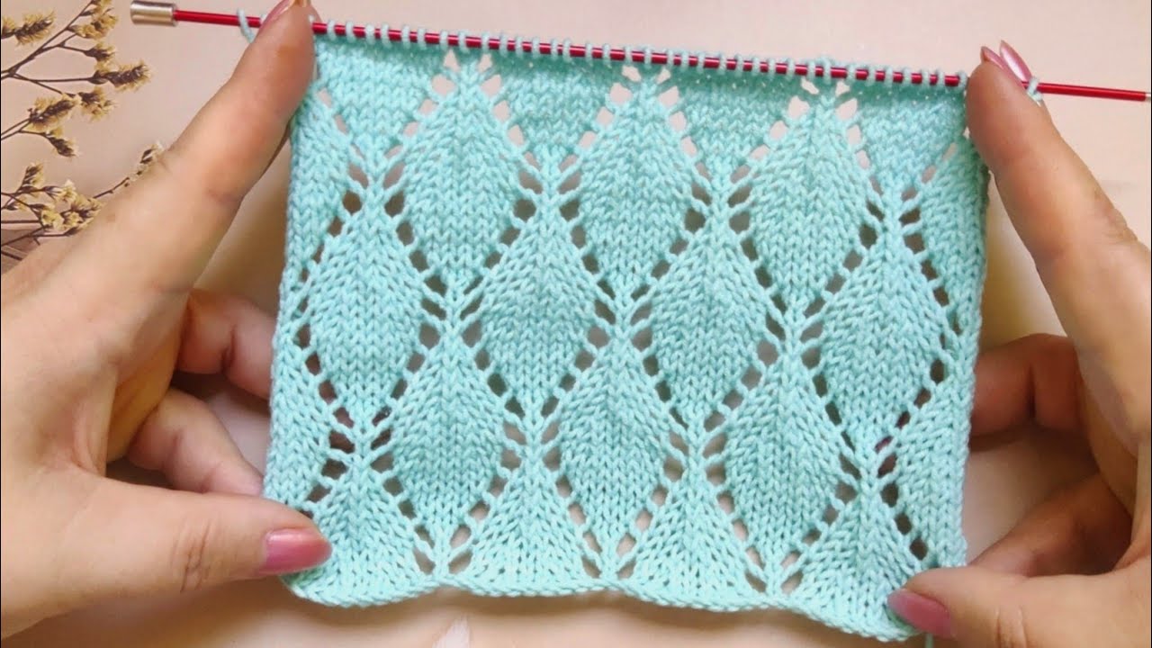 Lace Leaves Knit Stitch | Ajour-Blattmuster stricken | Punto Hojas ...