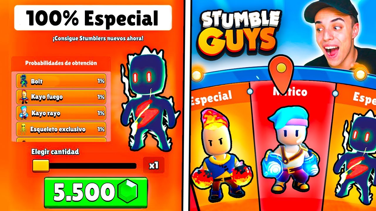 GIRÉ la NUEVA RULETA *100% ESPECIAL de STUMBLE GUYS y ME TOCÓ ESTO...😱 ...