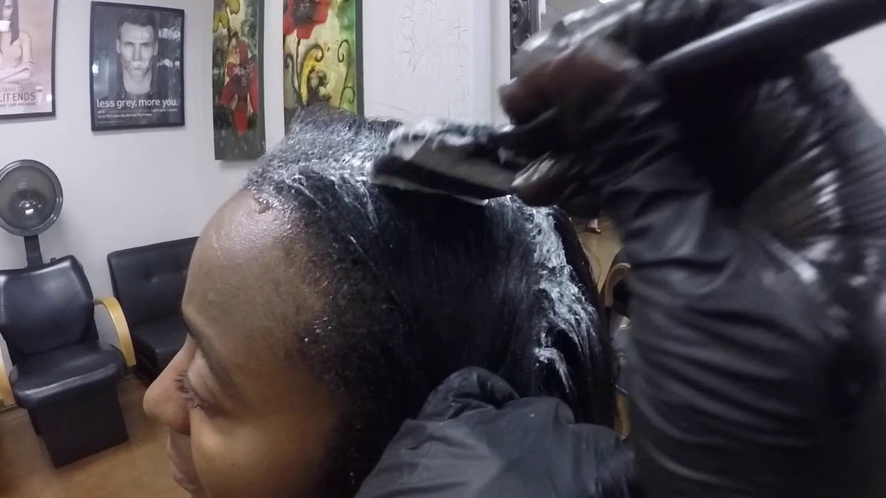 Relaxer Retouch and Trim - YouTube