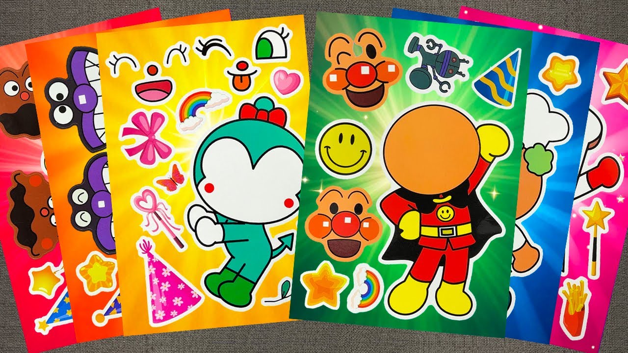[Paper diy] Anpanman Sticker Book Fun Makeover 🍞 Decorate with ...