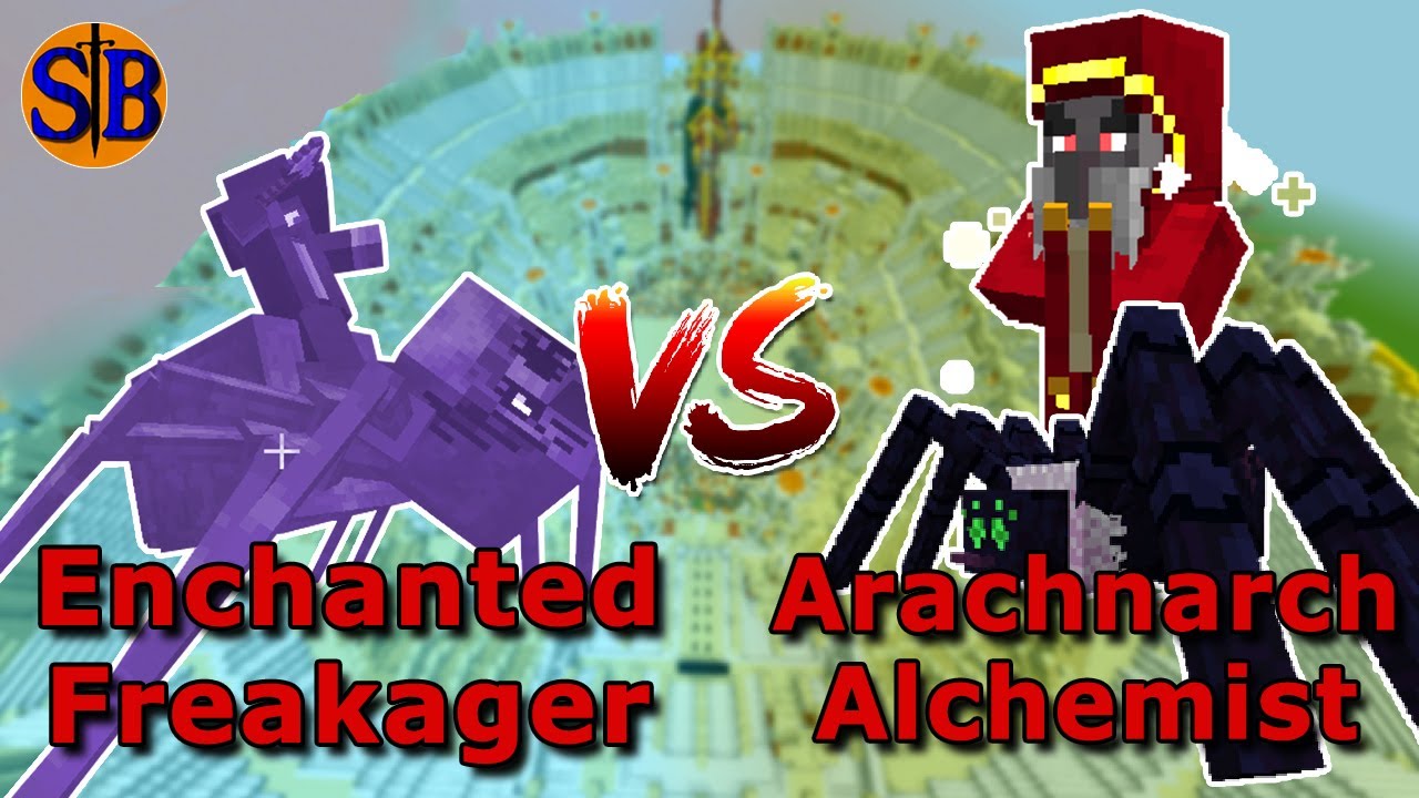 Enchanted Freakager vs Arachnarch and Alchemist | Minecraft Mob Battle ...