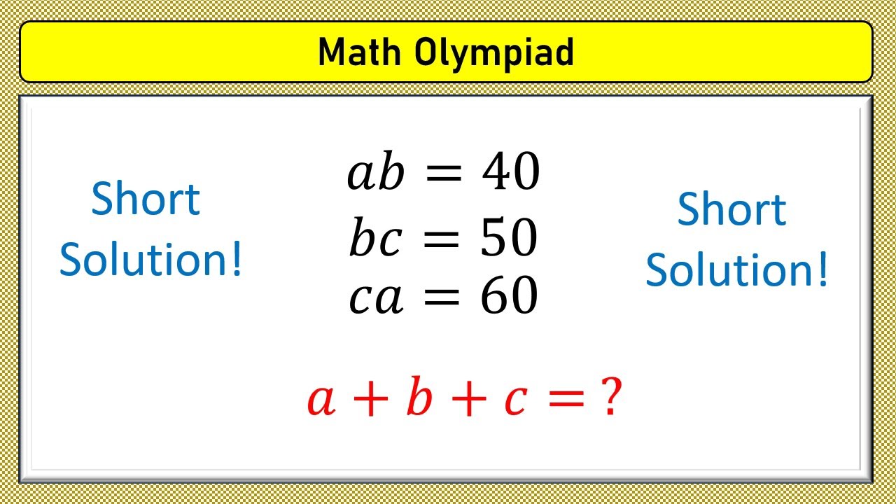 Only Math Genius Can Solve This Math Olympiad Level Problem - YouTube