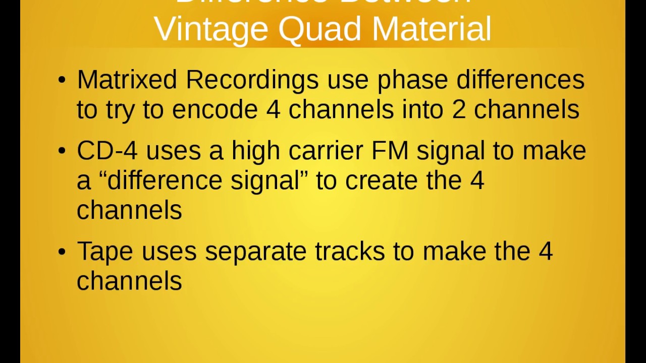 Converting Matrixed Quad Material to a Digital Mulitchannel File - YouTube