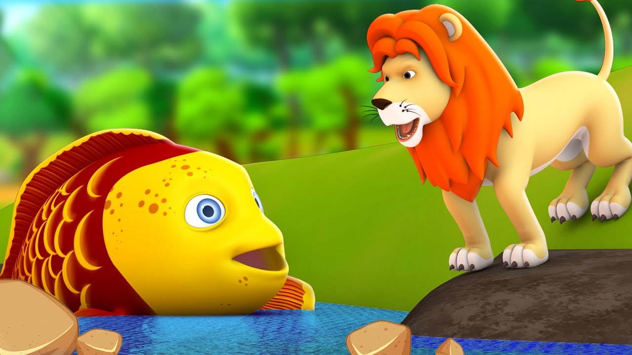 சிங்கம் மற்றும் ராட்சத மீன் நட்பு | Lion & Giant Fish Friendship Story ...