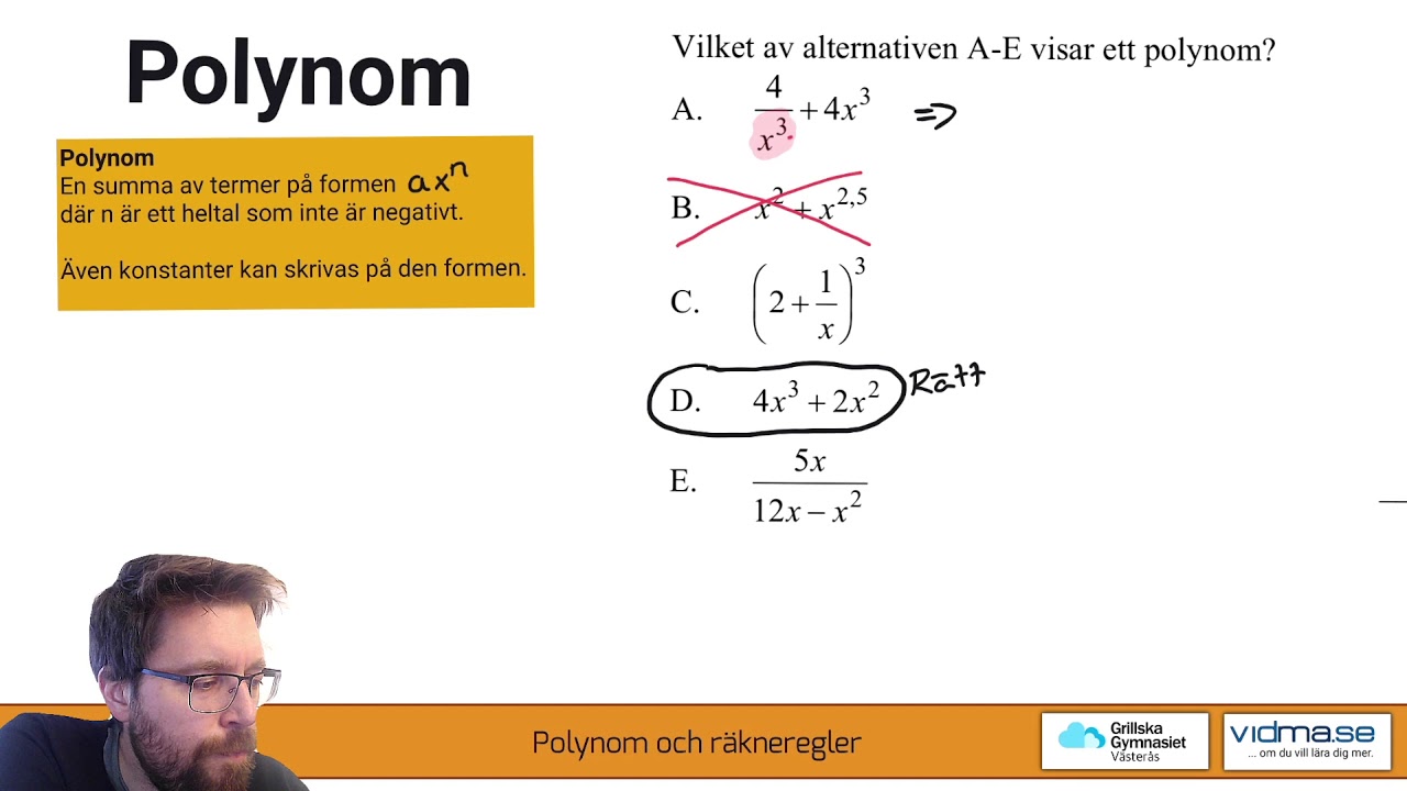 Matematik 3: Polynom och utveckling av polynom, del 1. - YouTube