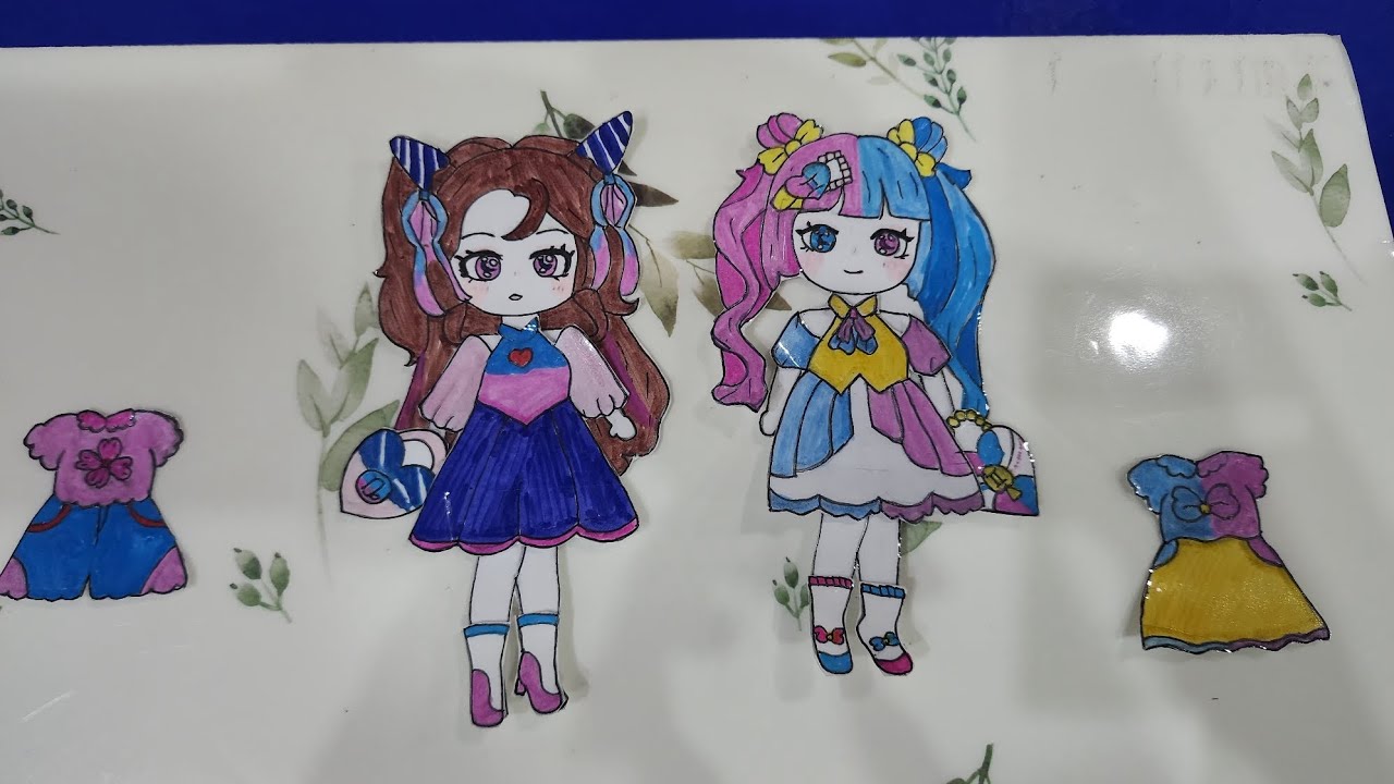 Vẽ búp bê giấy cung hoàng đạo,cung ma kết,song tử #bupbe #bupbegiay# ...