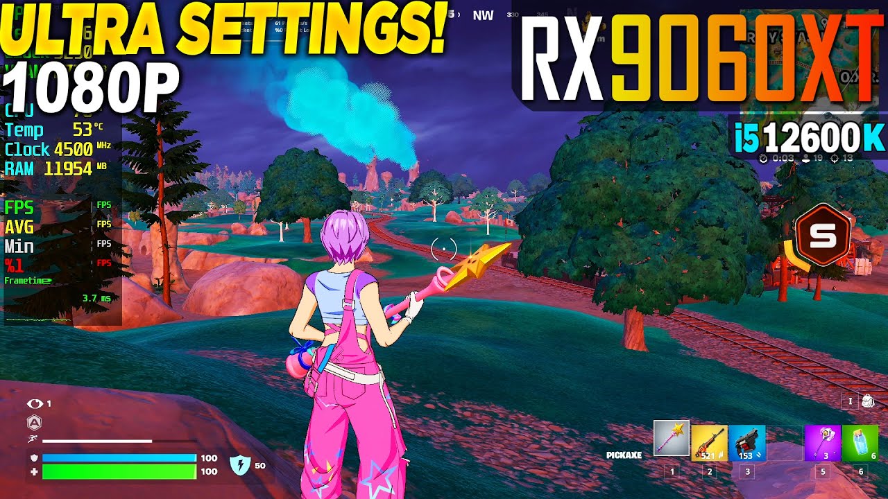 Fortnite Chapter 6 Season 4 RX 9060 XT + İ5 12600K - 1080p Performance ...