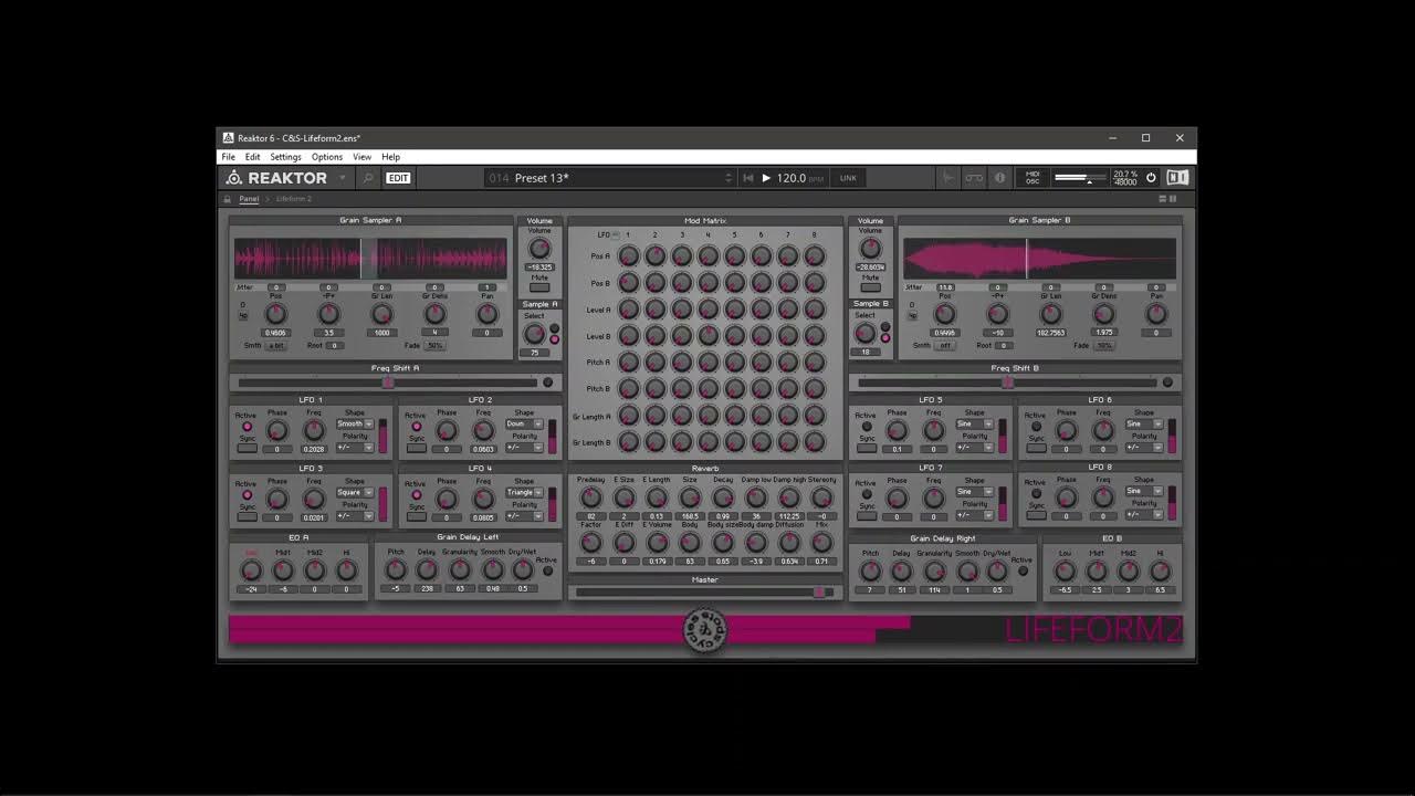 Reaktor LifeForm 2 Presets - YouTube