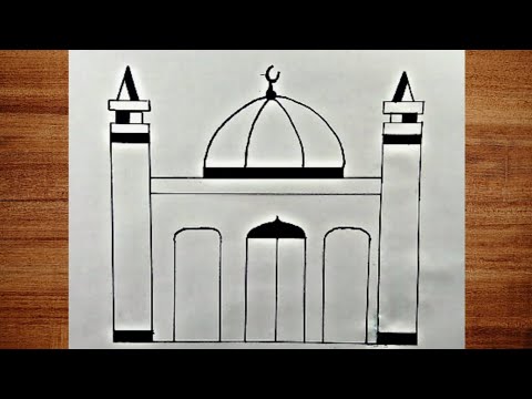 How to draw Masjid shareef | masjid drawing very easy. - YouTube