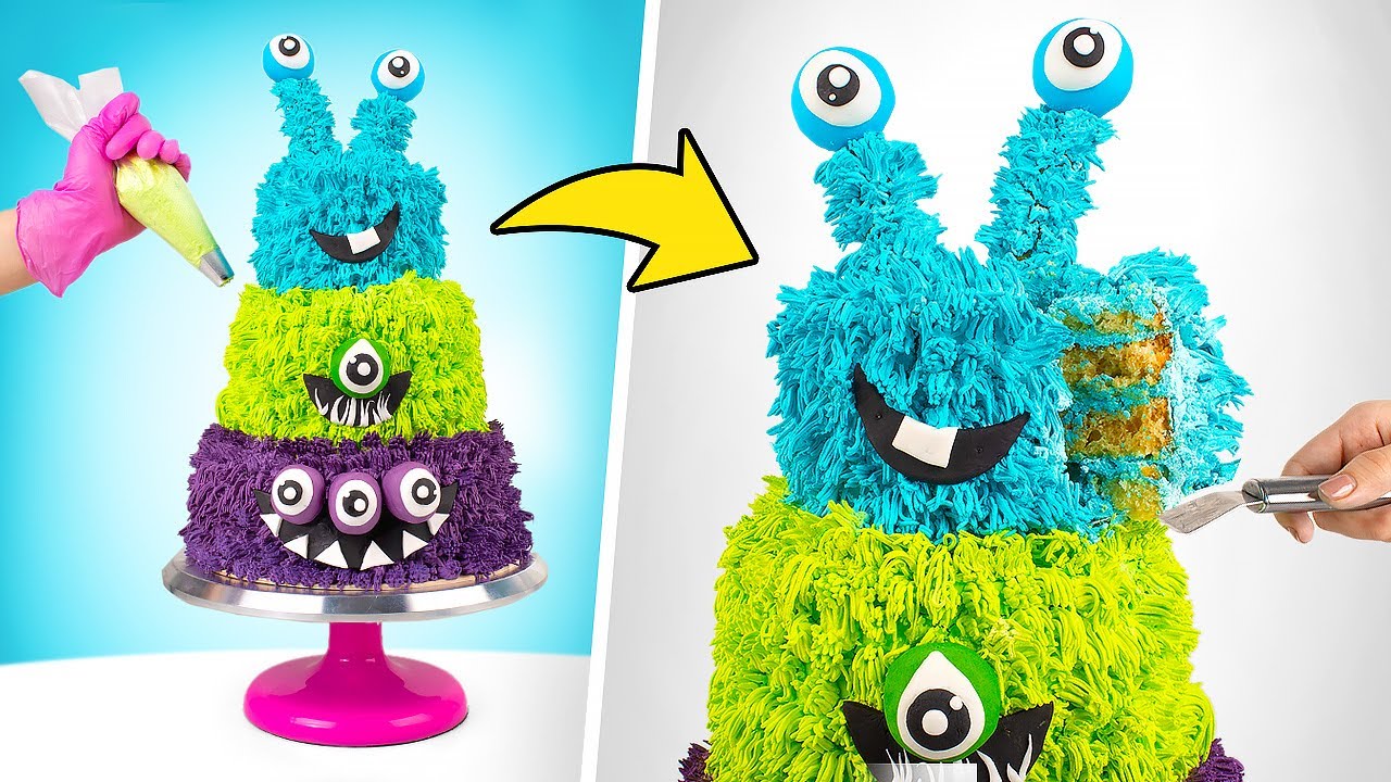 3 Cutest Monsters In 1 Cake! SWEET RECIPE - YouTube